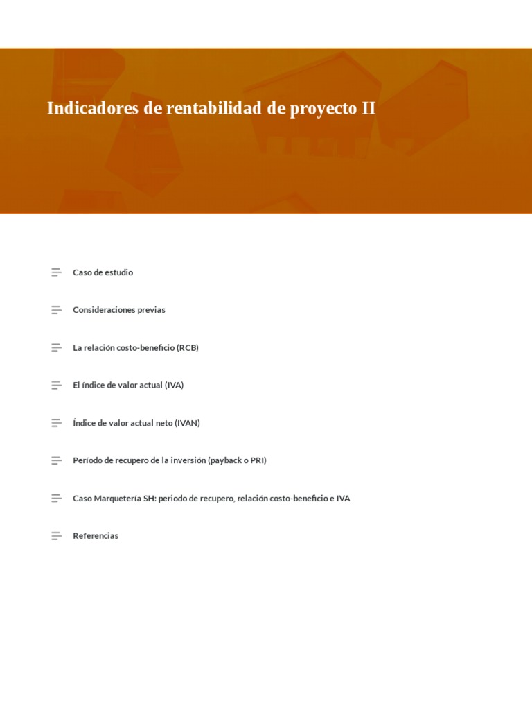 Indicadores de Rentabilidad de Proyecto II | PDF | Contabilidad | Flujo de efectivo