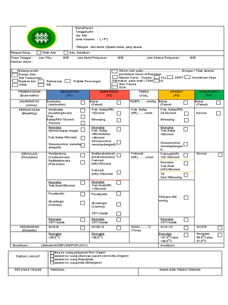 Formulir Triase | PDF