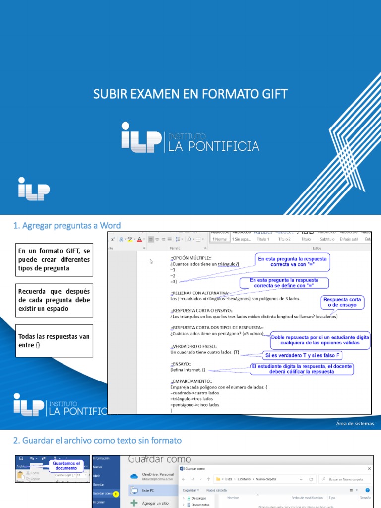 Cargar Examen en Formato GIFT | PDF