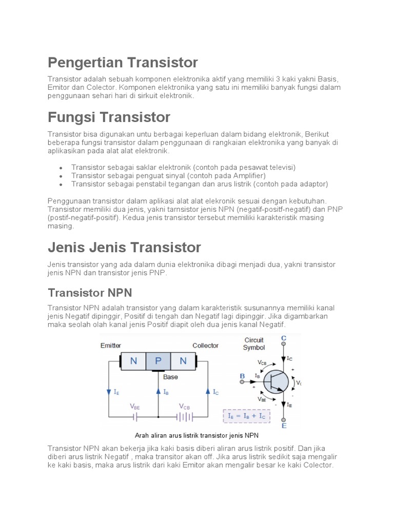 MATERI TRANSISTOR.docx | PDF