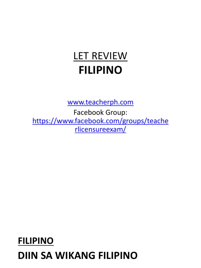 Filipino Let Reviewer Part 2 | PDF