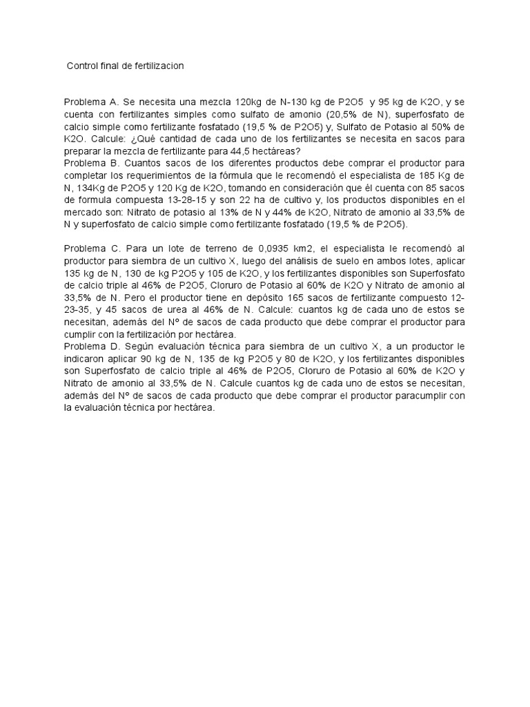 Control Final de Fertilizacion PDF | PDF