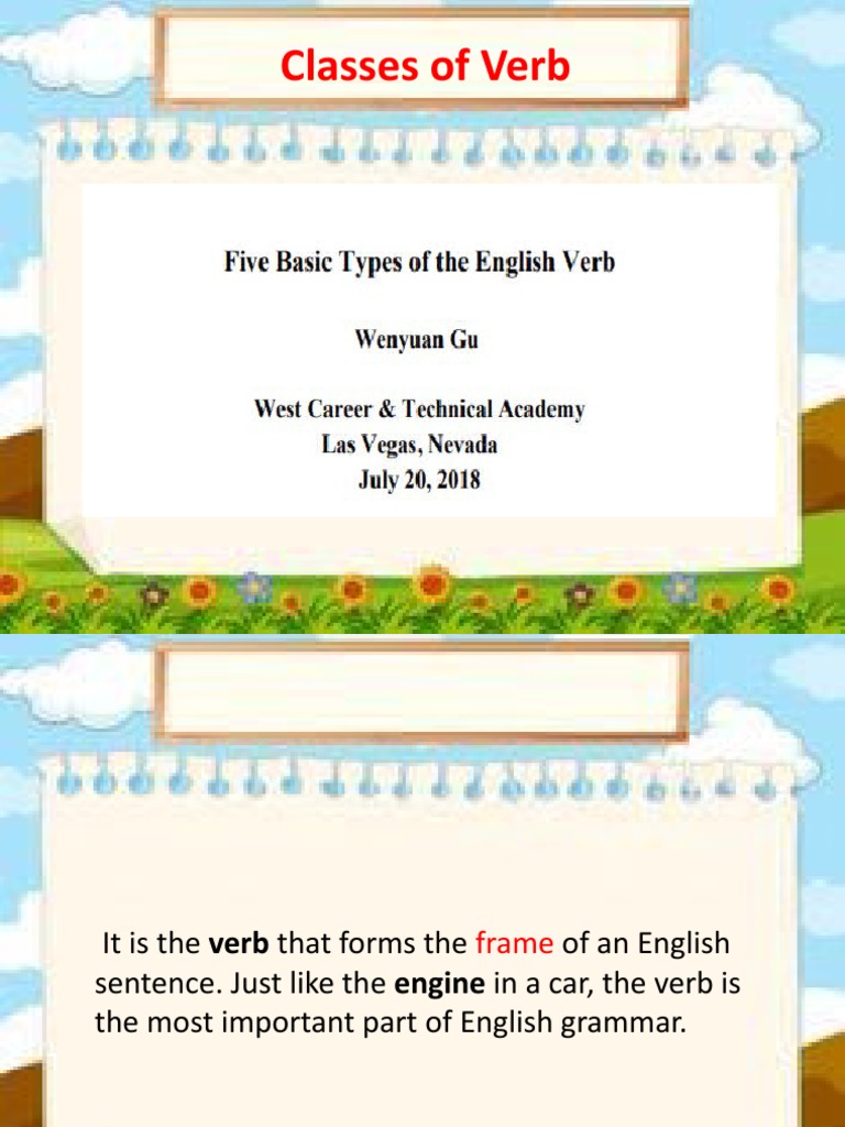 Understanding Verb Classes in English | PDF