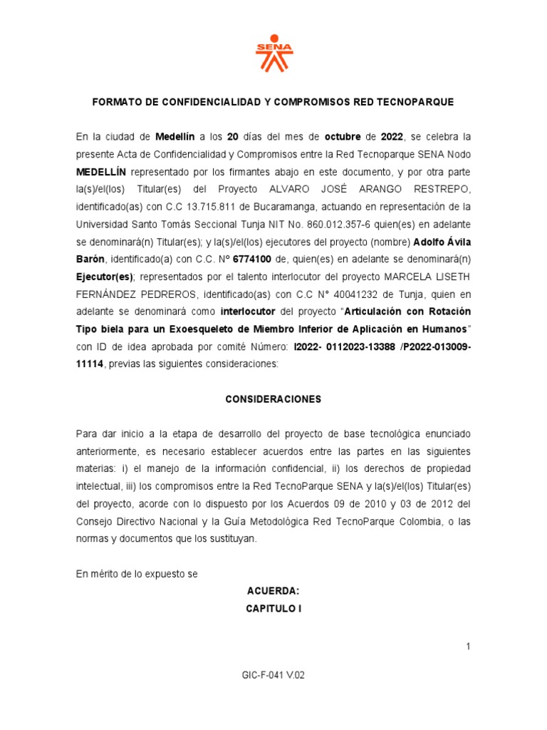 Formato de Confidencialidad y Compromiso Red TP V2 | PDF