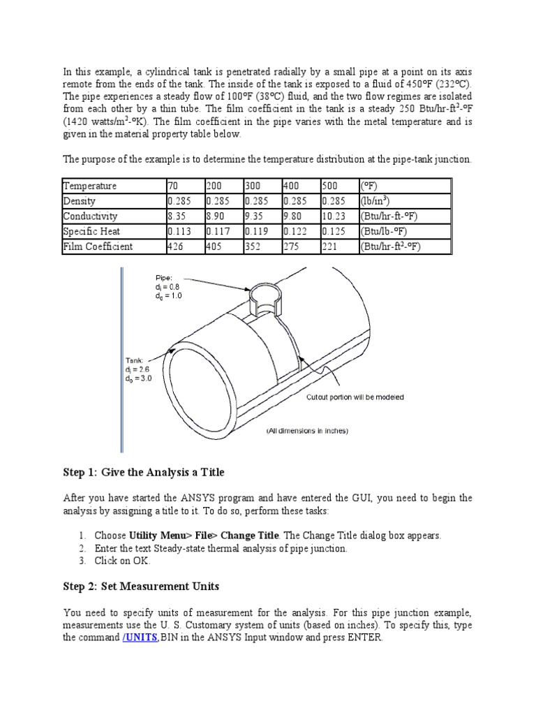 Thermal Analysis of Pipe-Tank Junction | PDF