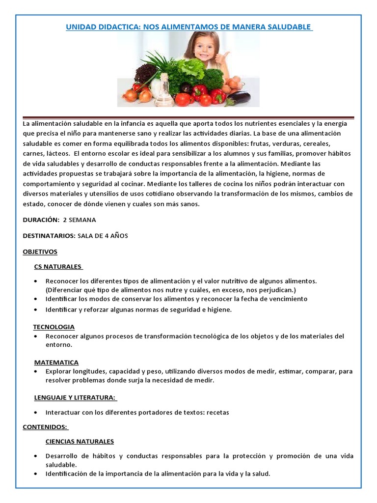 Secuencia Nos Alimentamos Saludablemente | PDF