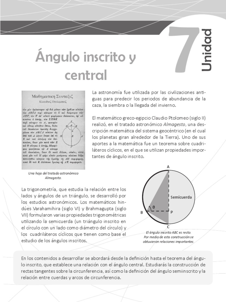 Ángulos Inscritos y Central PDF | PDF