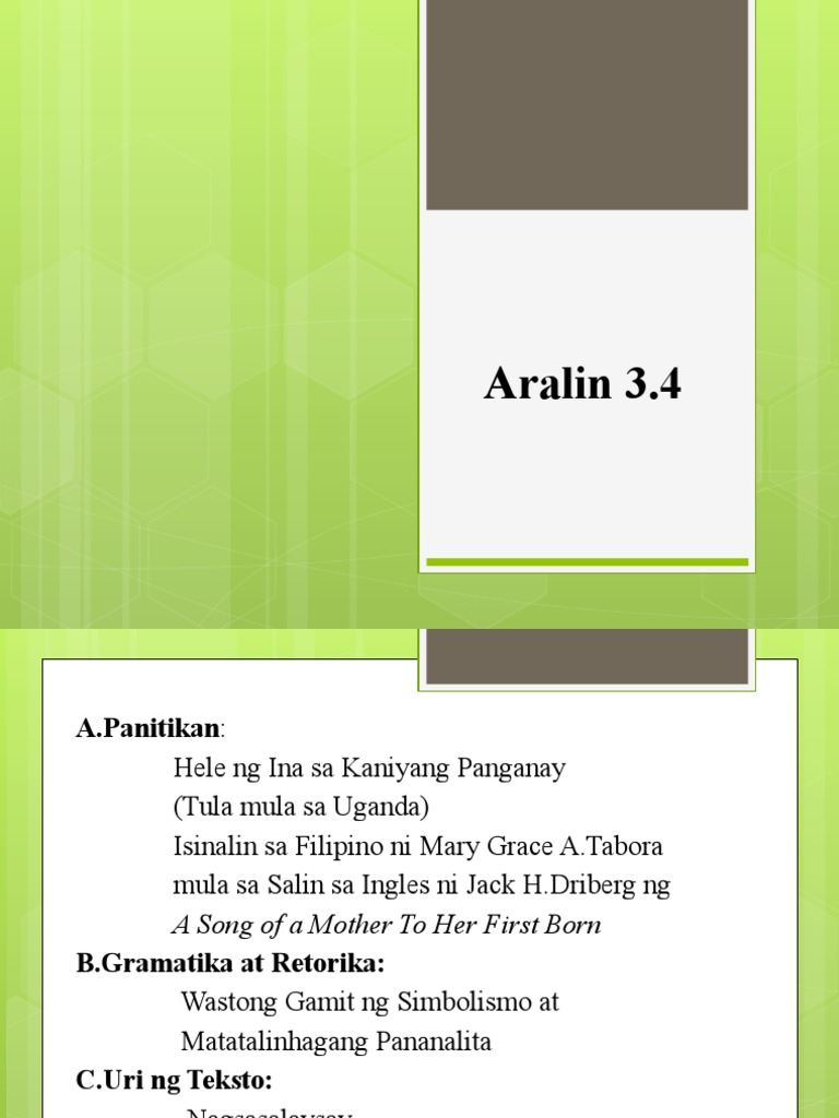 Aralin 3.4 | PDF