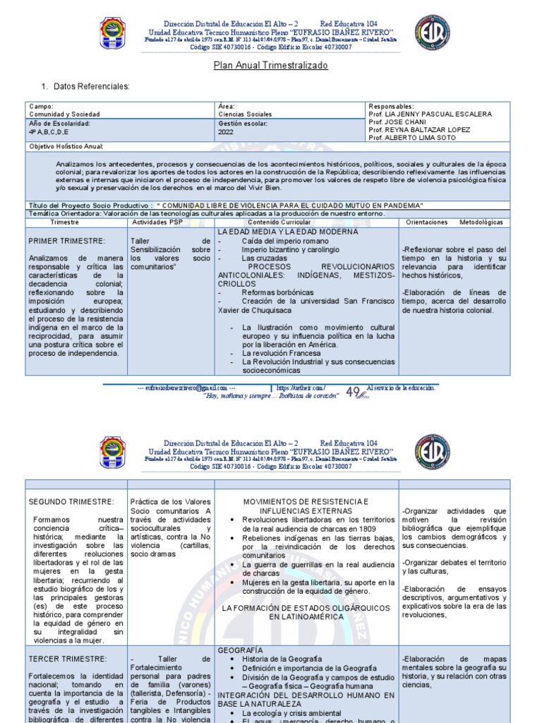 PAT 2022 - 4to Sec | PDF
