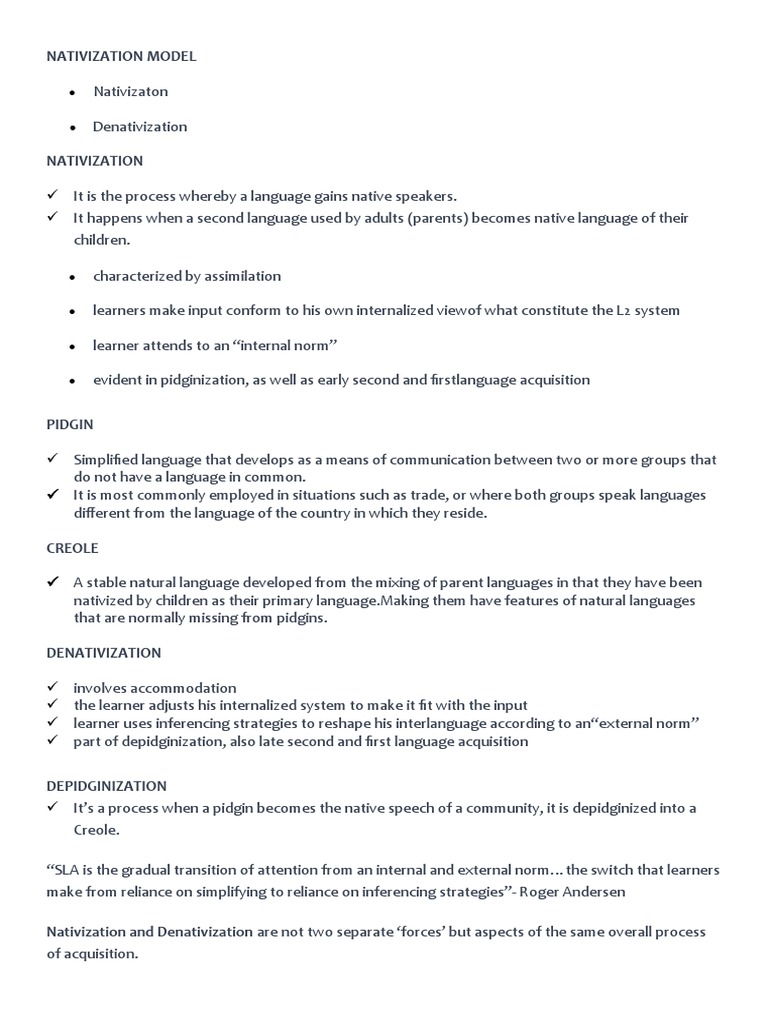 Nativization Model | PDF
