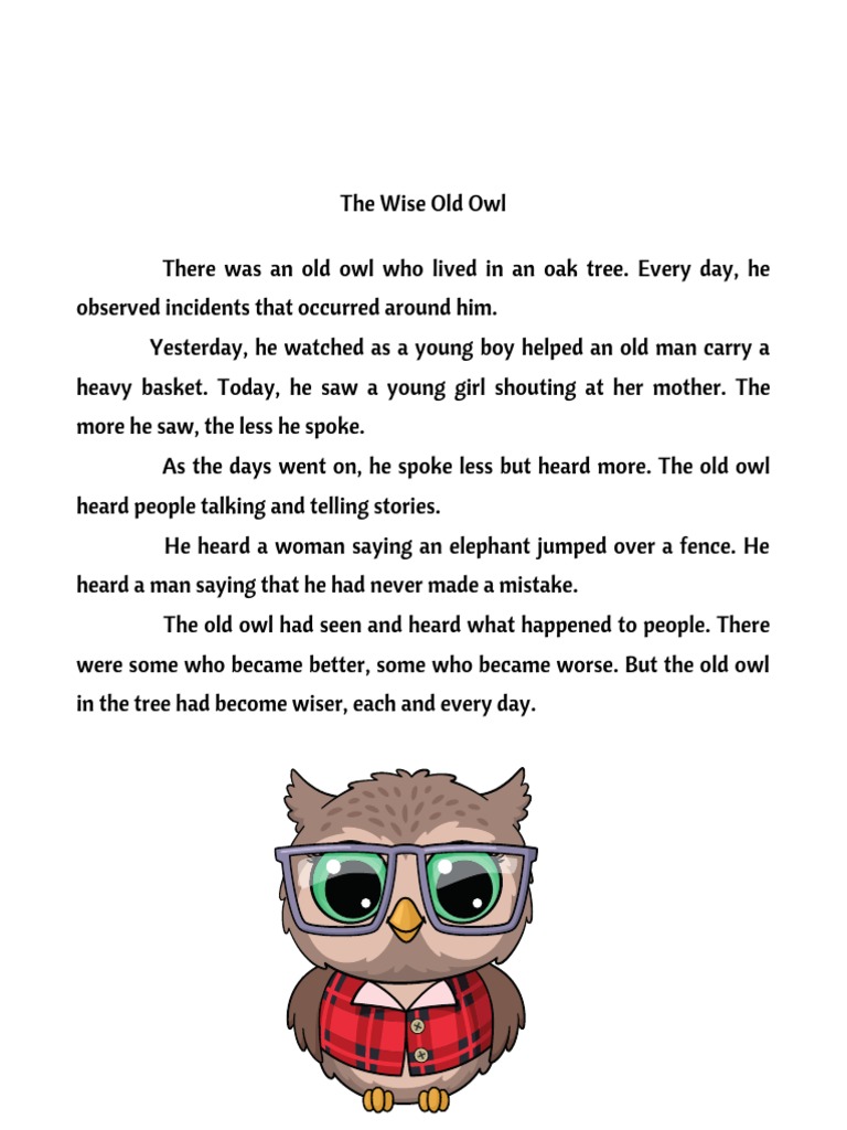 The Wise Old Owl PDF | PDF