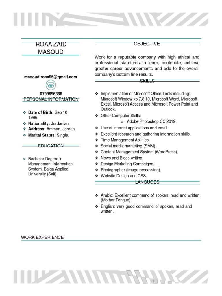 Roaa-Cv PDF Last Version 2 PDF | PDF