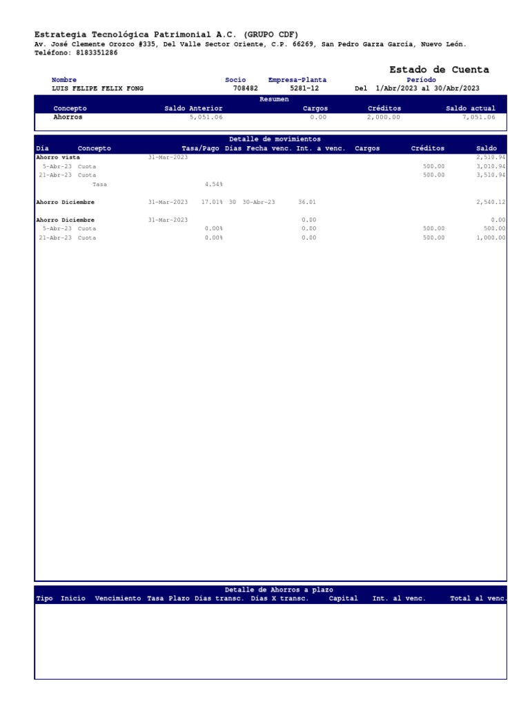 Estado Cuenta PDF | PDF
