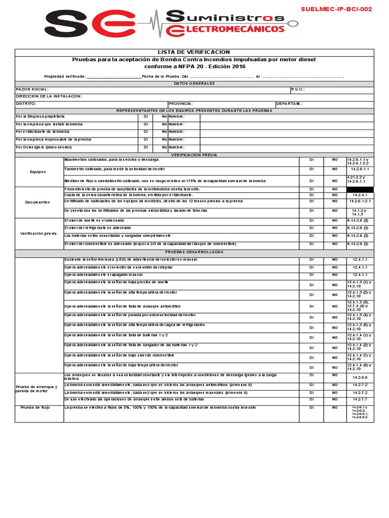 Pruebas de Aceptacion de Bombas Contra Incendio | PDF | Bomba | Bienes ...