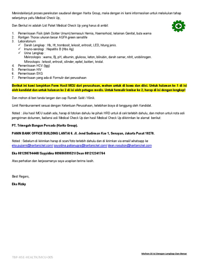 Form MCU Tipe A PDF | PDF