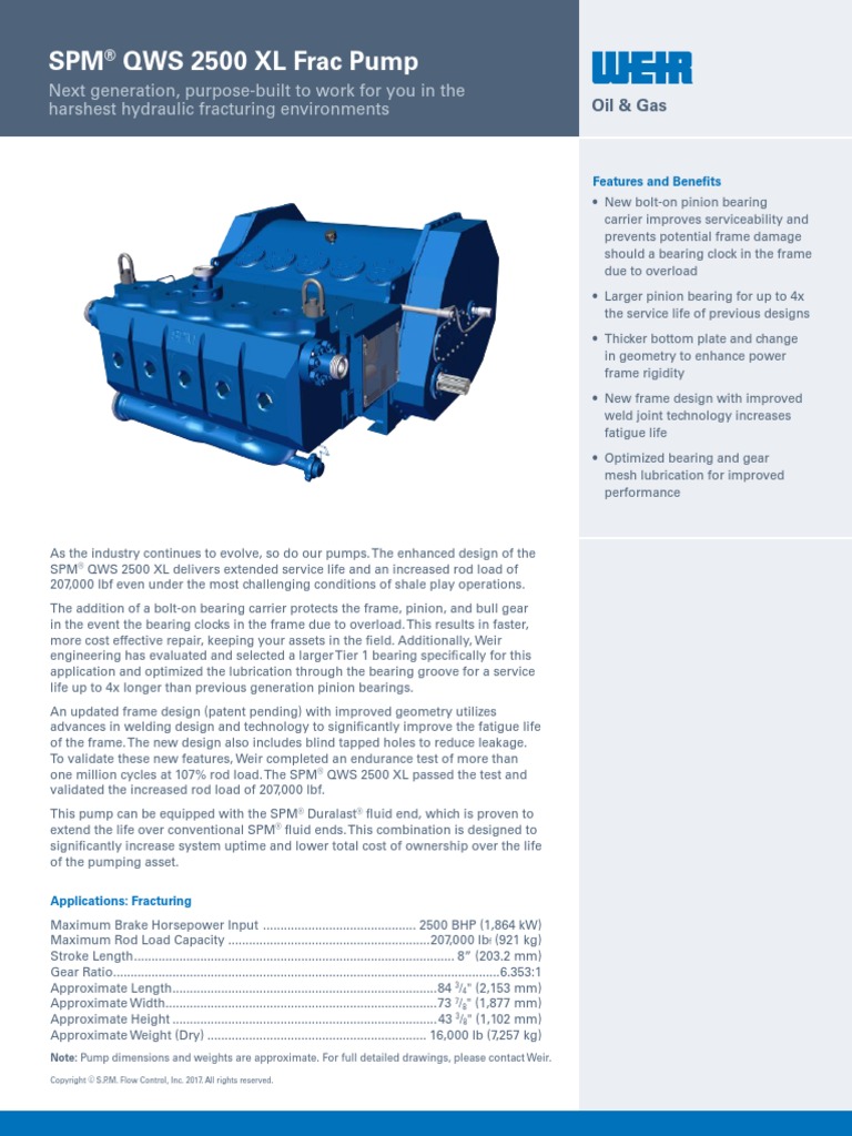 SPM QWS 2500 XL Frac Pump Flyer 6-17 PDF | PDF