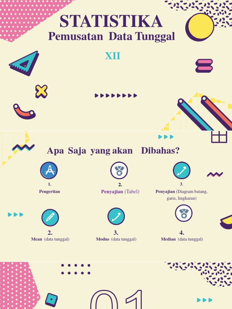 PPT STATISTIKA mean modus median data tunggal.pdf | PDF