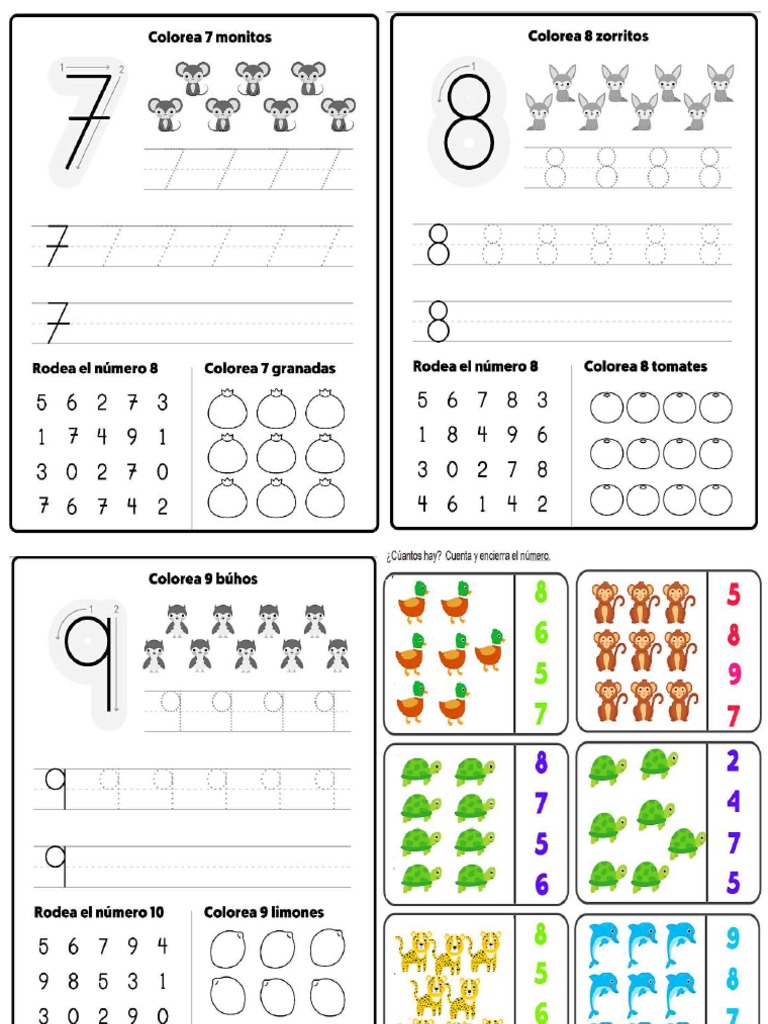 Números 7, 8 y 9 | PDF