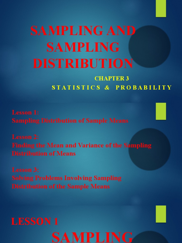 Chapter-3-Sampling-and-Sampling-Distribution.pptx | PDF | Standard ...