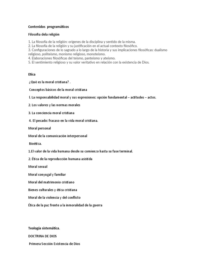 Contenidos Programáticos | PDF