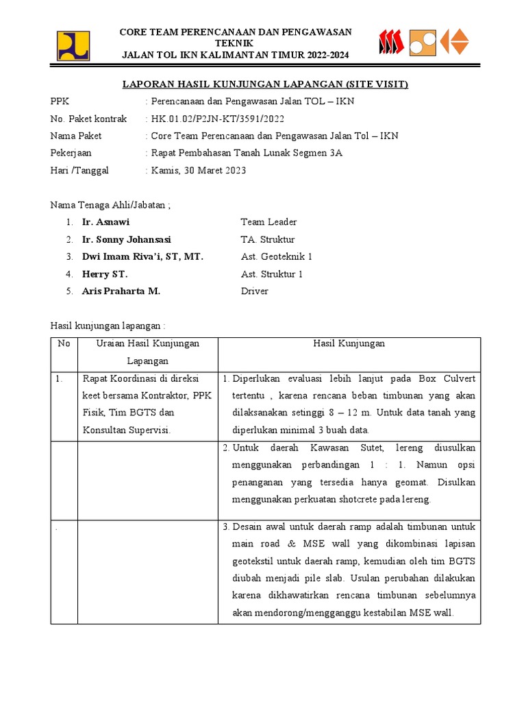 LAPORAN HASIL KUNJUNGAN LAPANGAN 3A 30 Maret 2023 | PDF