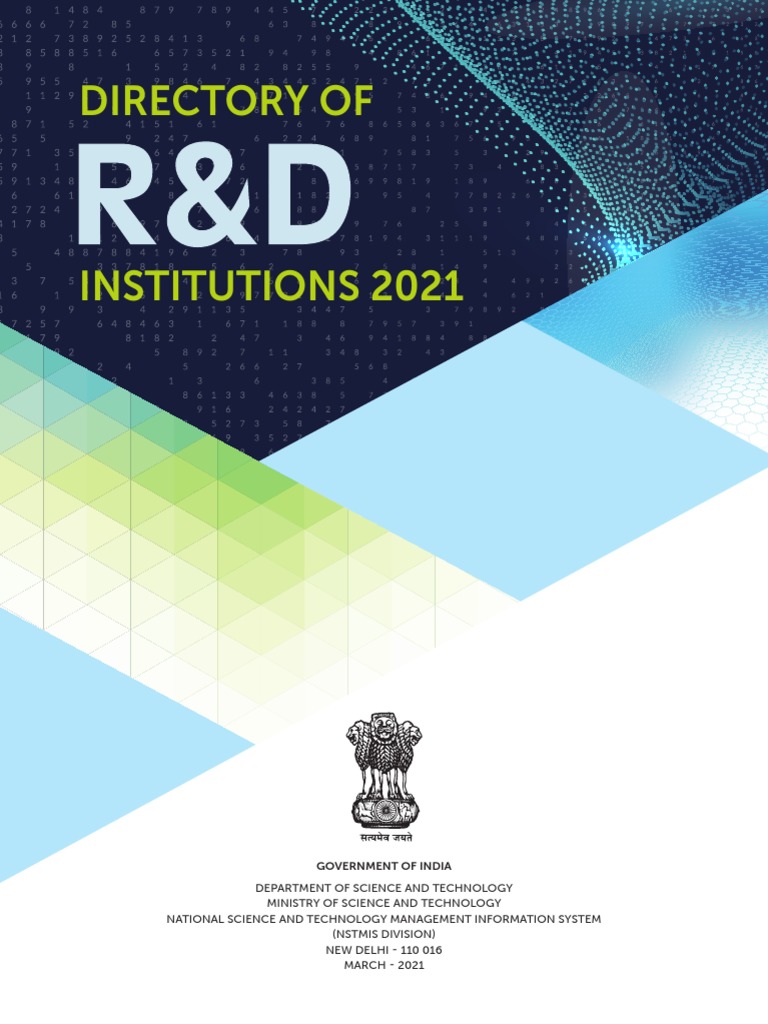 Directory of R&D Institutions 2021: A Comprehensive Guide to Research ...