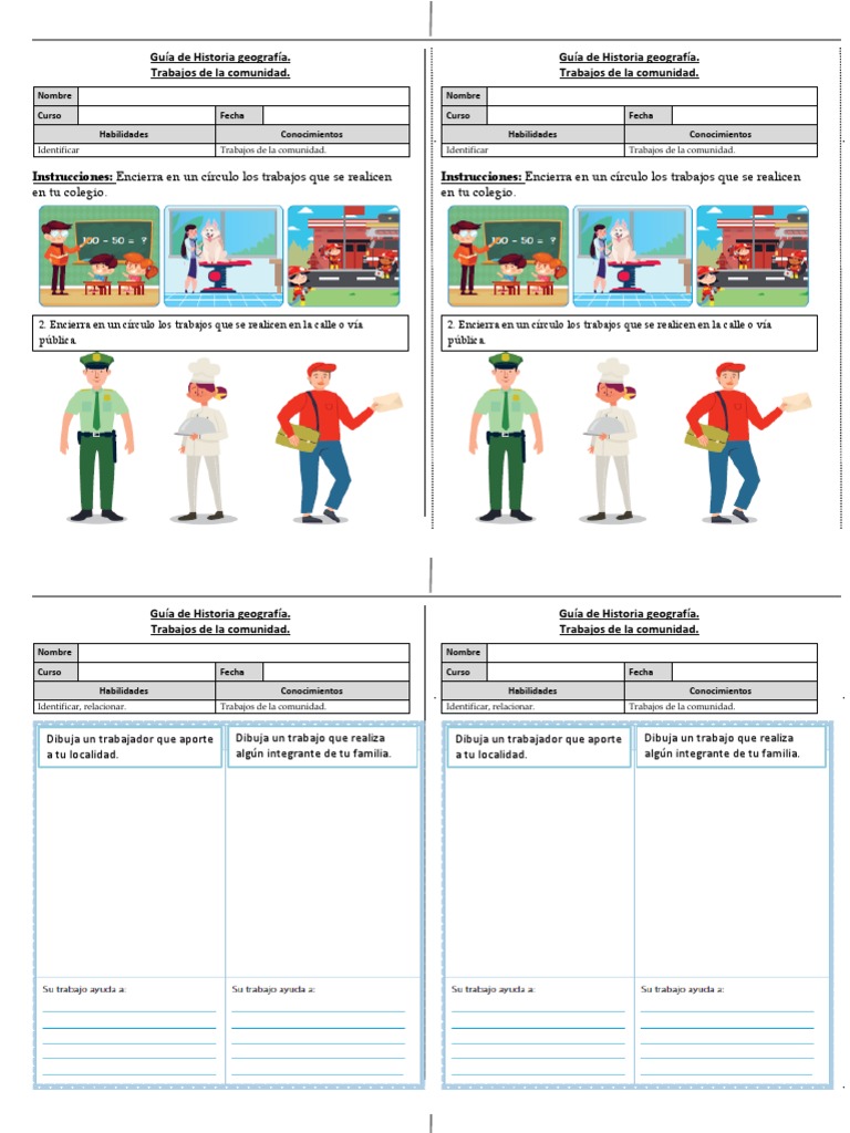 Trabajos en la Comunidad Escolar | PDF