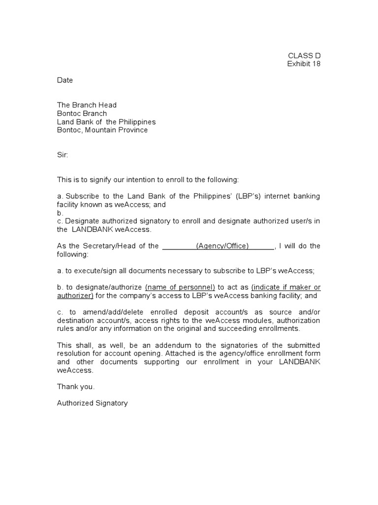 Enrollment for LANDBANK weAccess | PDF