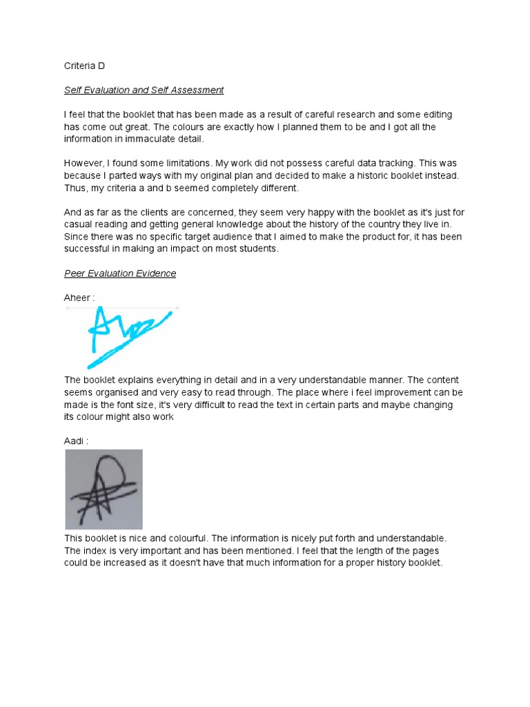 Criteria D - Design PDF | PDF | Career & Growth