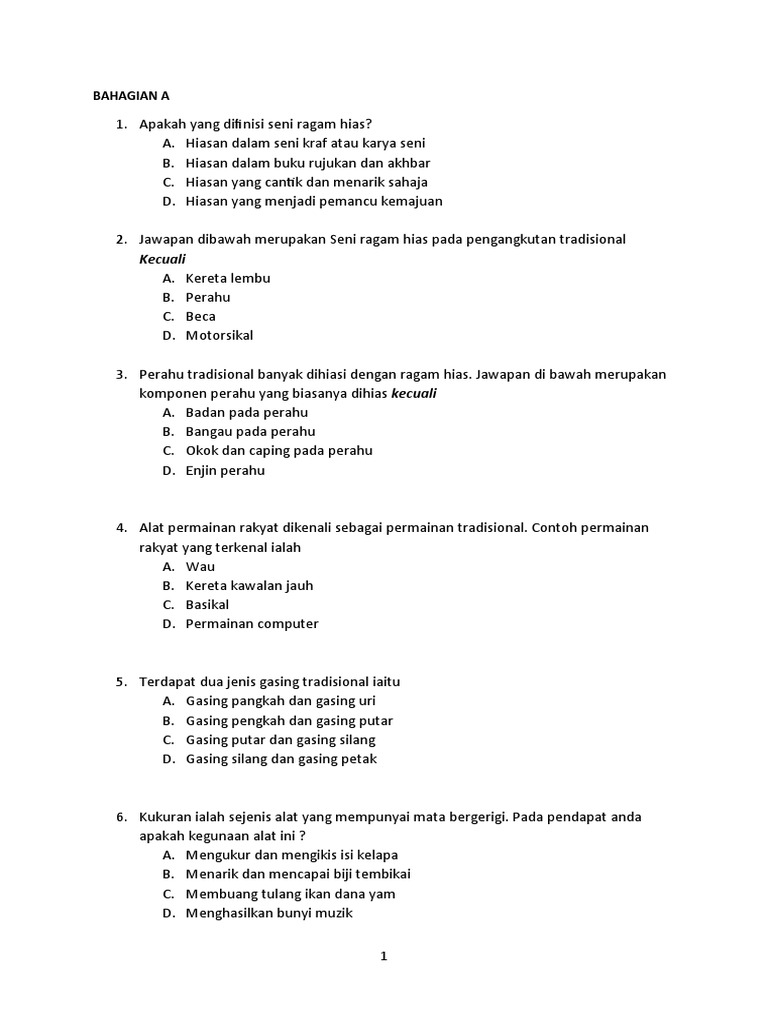 376018849-SOALAN-UJIAN-KEMAJUAN-1-SENI-TINGKATAN-2-2018.docx | PDF