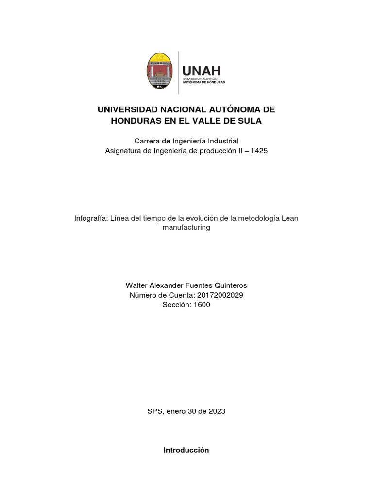 Evolución de Lean Manufacturing en Infografía | PDF