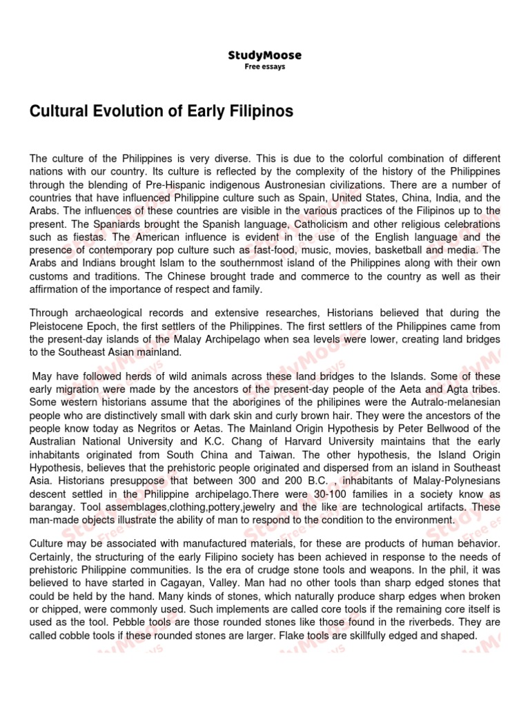 Cultural Evolution of Early Filipinos | PDF | Pottery | Philippines