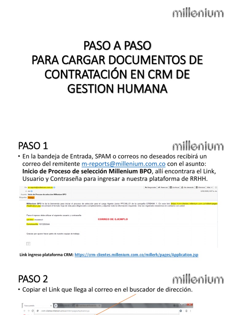Instructivo para Cargar Documentos CRM-RRHH PDF | PDF