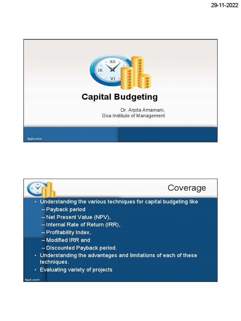 Capital Budgeting techniques ppt.pdf | PDF