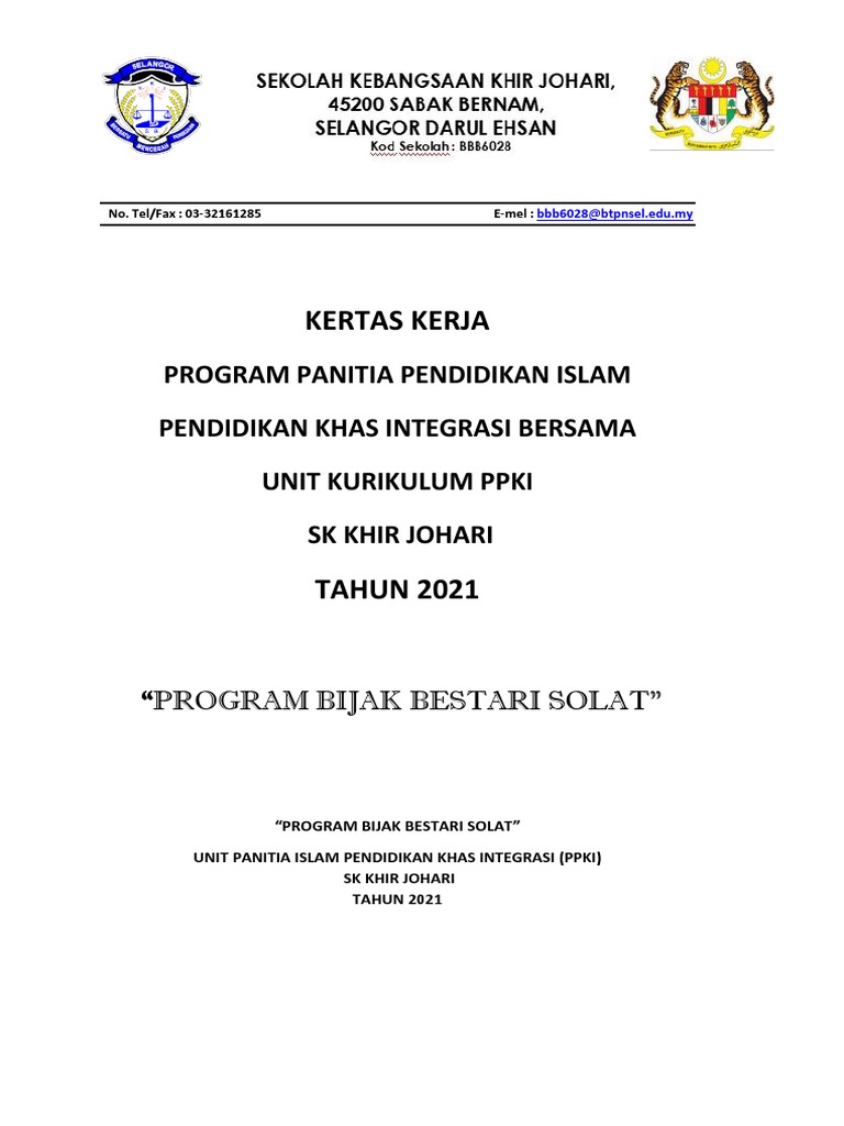 Kertas Kerja Kem Bijak Bestari Solat PDF | PDF