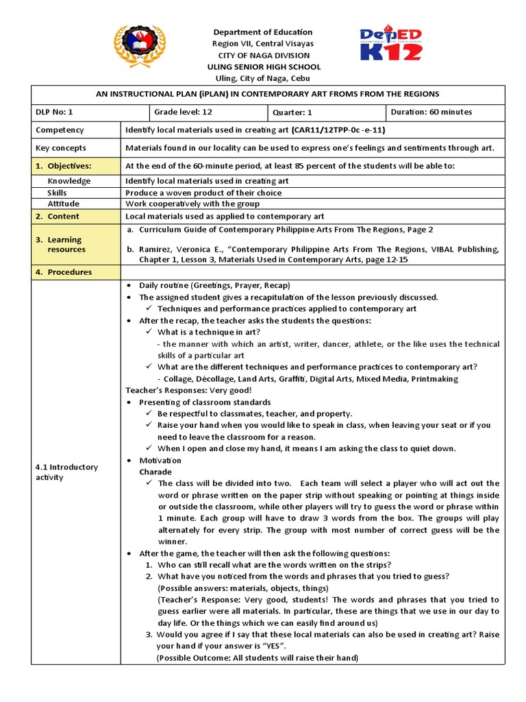 Cot 2nd Q 2019 2020 Pdf Teachers Classroom