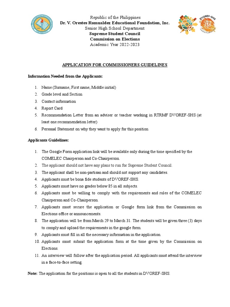 Application For Commissioners 1 PDF | PDF