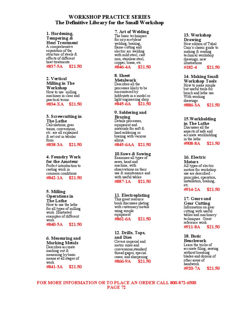 Workshop Practice Series - Books | PDF | Foundry | Machines