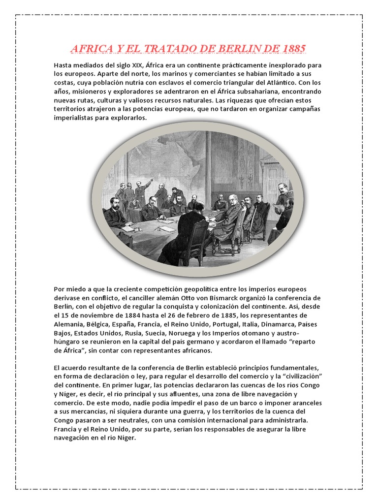 Africa y El Tratado de Berlin de 1885 | PDF