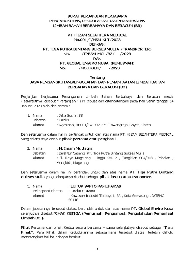 Draft MOU New-2023 - Jejaring - GEN | PDF