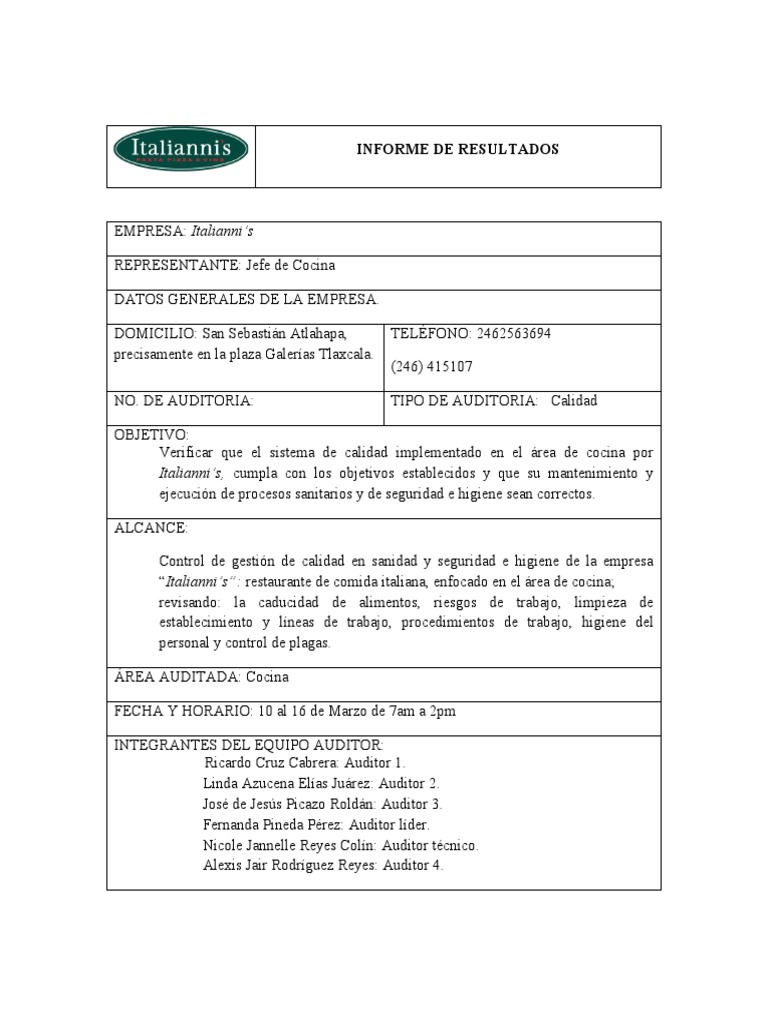 Informe de Resultados | PDF