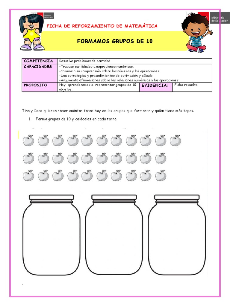 Reforzamiento Mat Formamos Grupos de 10 | PDF