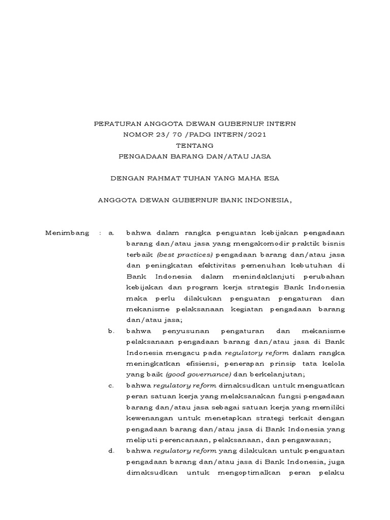 (NET) PADG INTERN PENGADAAN - Batang Tubuh PDF | PDF