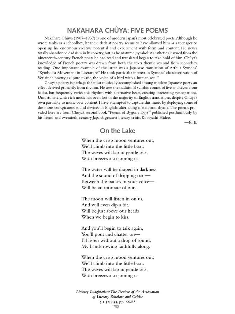 Nakahara Chuuya Five Poems - Compress | PDF