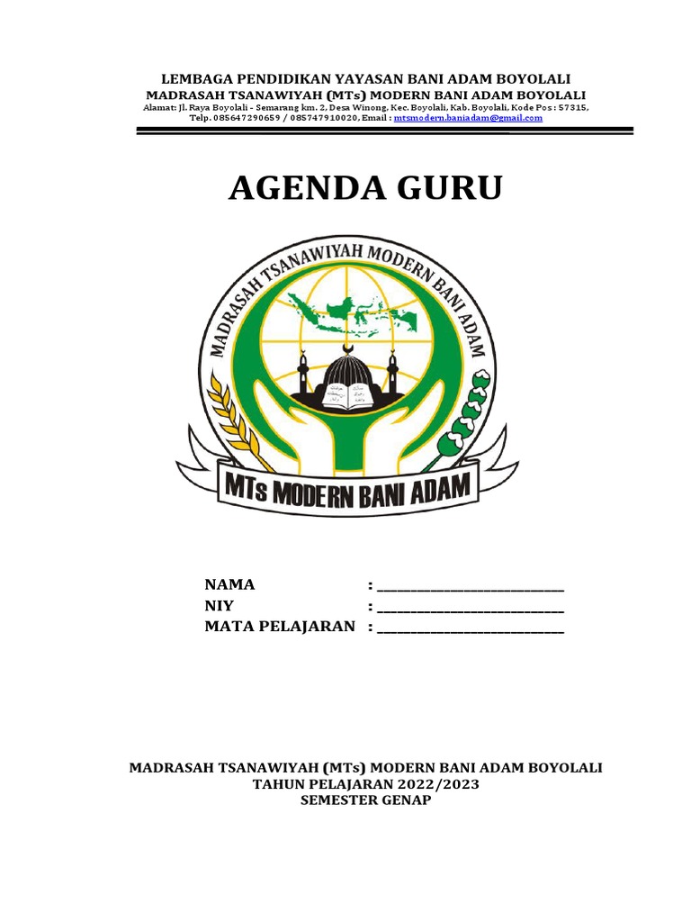 COVER AGENDA GURU Dan BUKU NILAI | PDF