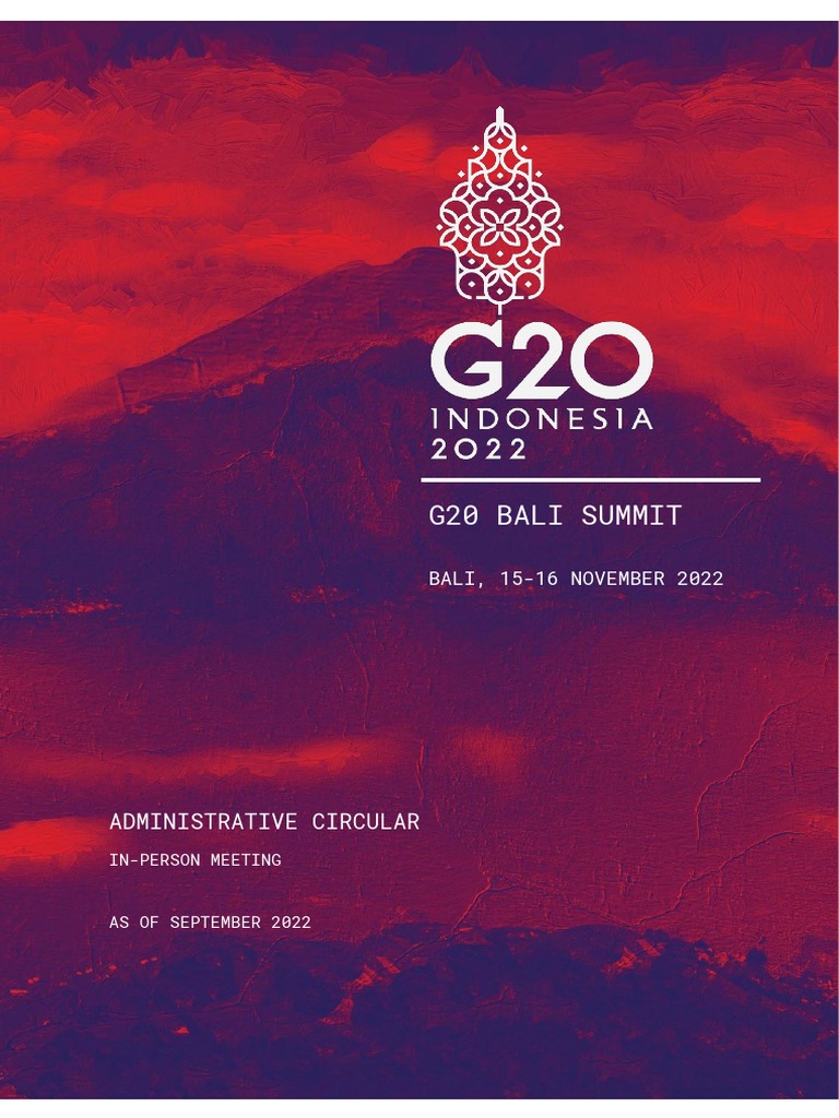 REV220928 - G20 Summit 2022 Administrative Circular PDF | PDF | Travel Visa | Bali