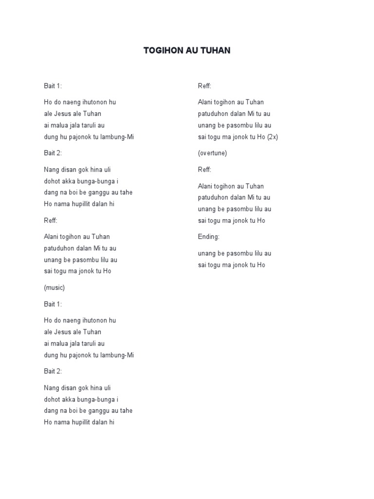 Togihon Au Tuhan | PDF