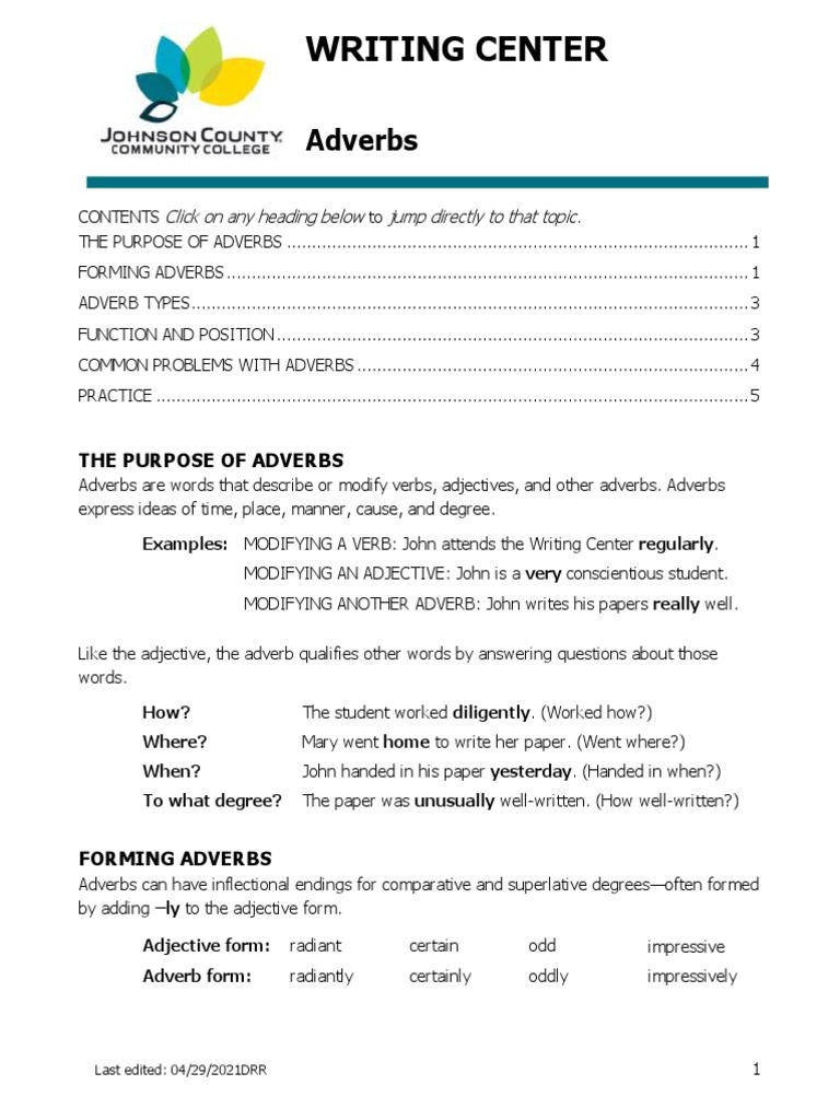 Understanding Adverbs: A Comprehensive Guide to Adverb Usage, Forms ...