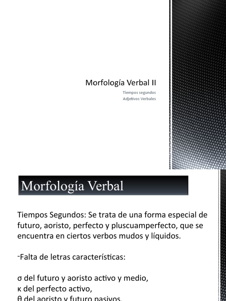 3 - Morfología Verbal II | PDF