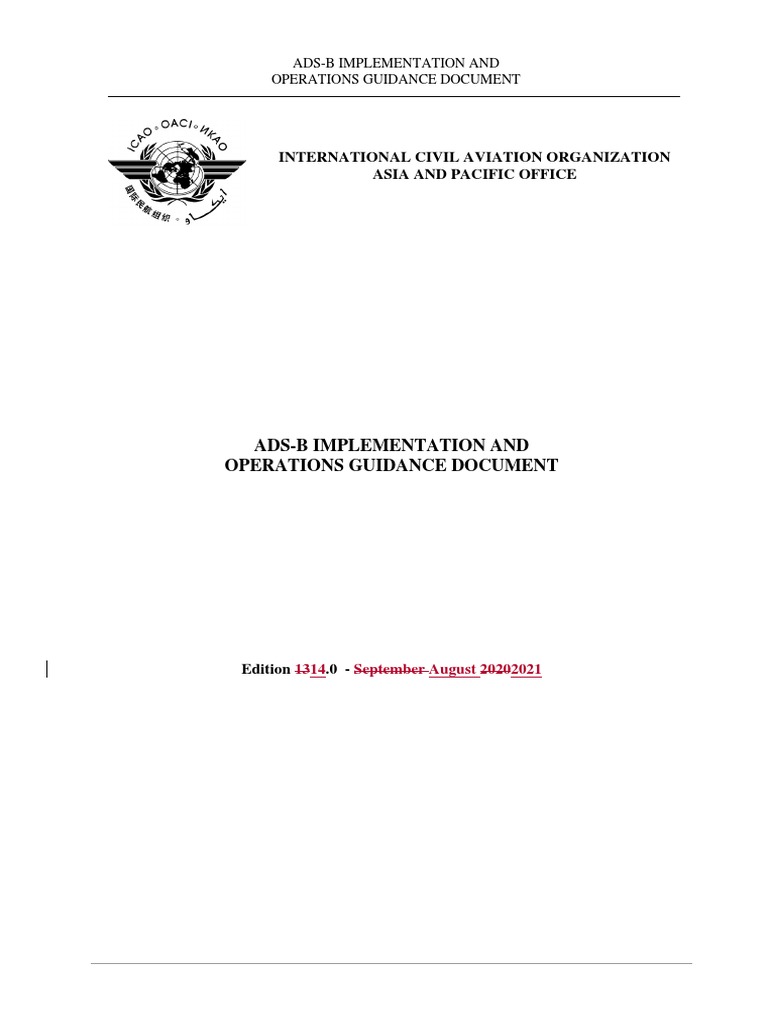 Revised ADS-B Implementation and Operations Guidance Document (AIGD) Edition 14 PDF | PDF